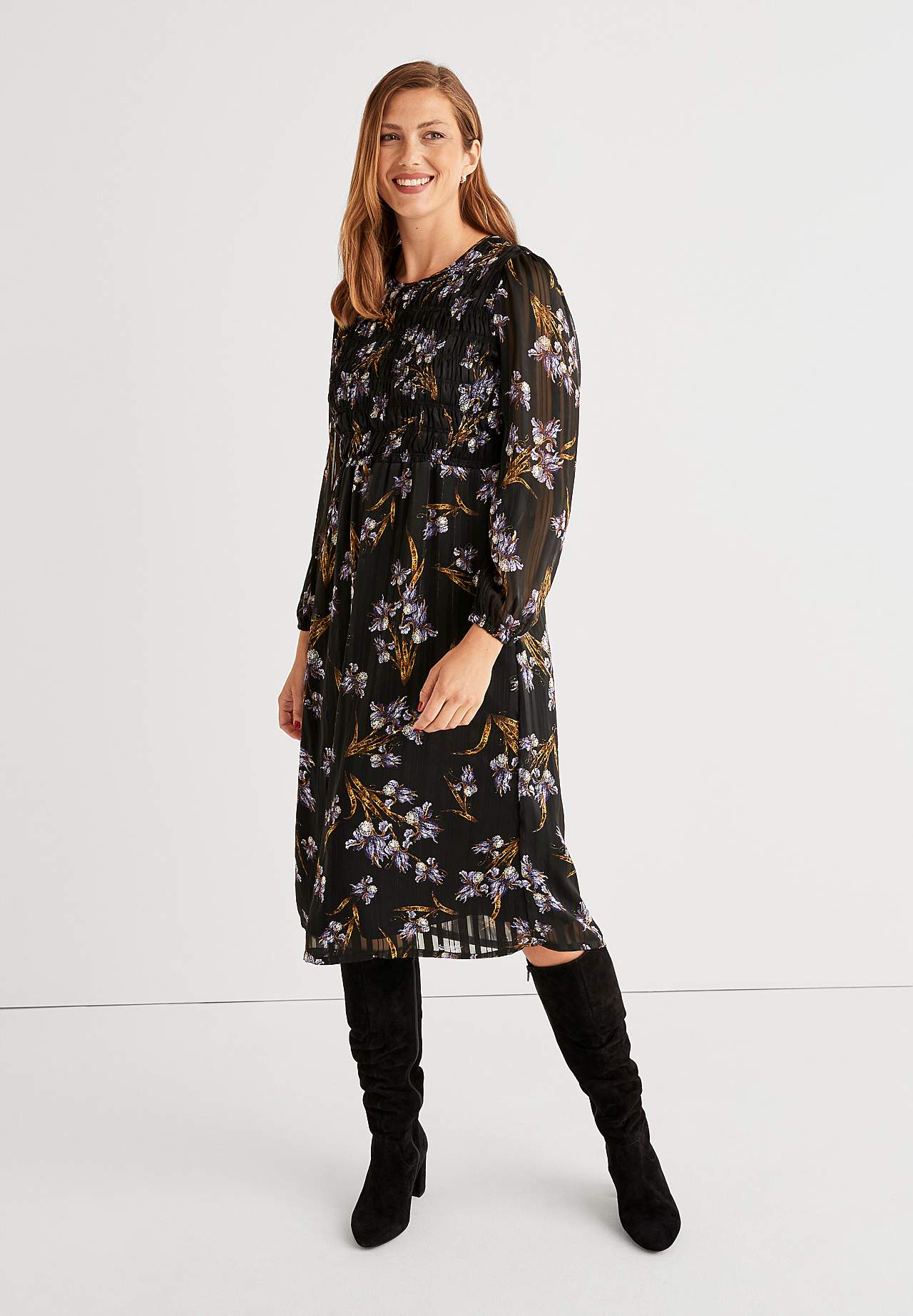 Kjole med vaffelsøm Tilde